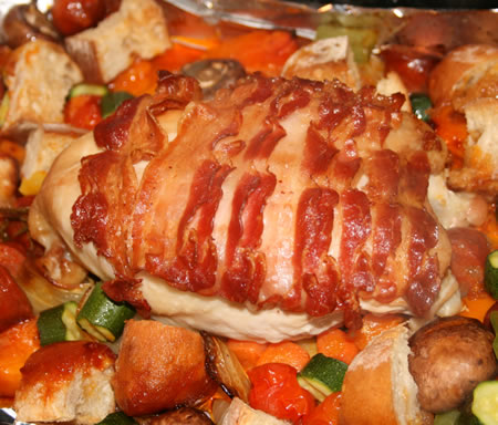 Roast Chicken Crown with Chorizo - Time for a coffee