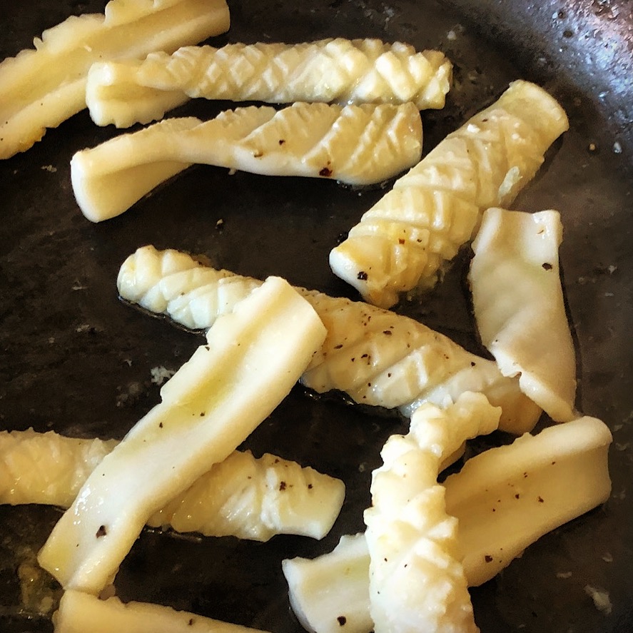 Cooking squid - Time for a coffee